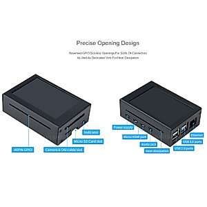 waveshare Aluminum Alloy Case with 3 PCS Heatsinks for Raspberry Pi 4, Metal Case Designed for Raspberry Pi 4B,Compatible 3.5inch RPI LCD (A)/(B)/©