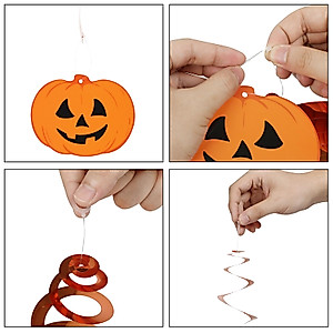 60PCS Halloween Pumpkin Party Swirls Decorations Little Pumpkin Hanging Swirls Black Orange Halloween Ceiling Hanging Decor Supplies for Halloween Party Birthday Pumpkin Theme Party Favors