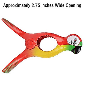 4 Pack Beach Towel Clips, Plastic Parrot Shaped Clips for Pool Chairs Patio and Chais for Cruise Ships Vacations Picnics and Home