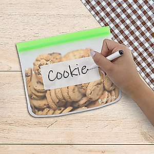 Bssential Reusable Food Silicone Storage Bags with Marker Included - 10 Pack (3 Reusable Gallon Bags + 4 Leakproof Reusable Sandwich Bags + 3 Food Grade Snack Bags) Dishwasher Safe, Leakproof Sandwich Bags, Bags for Lunch, Food Containers & Travel Essenti