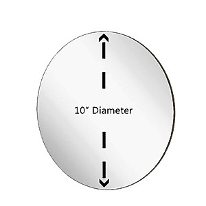 Marketing Holders Acrylic Mirror Round Circle 10" Inch Round Flat for DIY Craft Projects Safer Than Glass Light Weight Plastic Blind Spot Mirror Center Piece for Weddings and Events