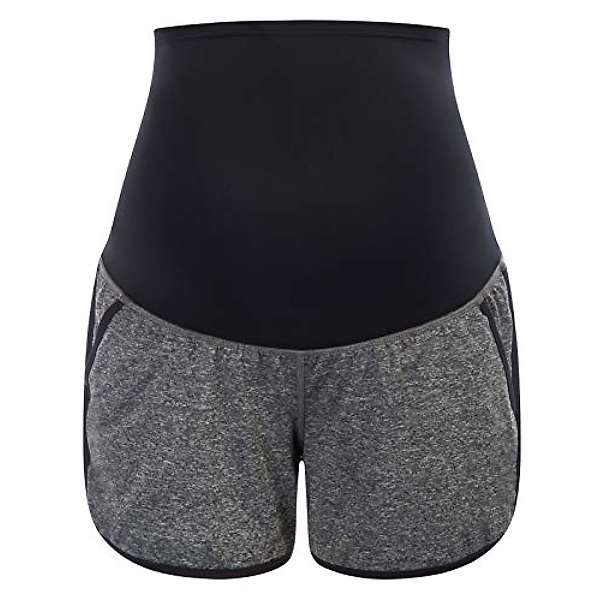 Maternity Athletic Shorts Set 2pcs Quick-Drying 2 in 1 Workout Stretchy Soft Shorts Set 2pcs Dark Gray+Navy S