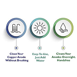 Copper Anode, Basket, and Coil Cleaner - Easy to Use, Prolongs The Electrode (8oz) - Cleans Your Solar Pool Ionizer's Basket and Electrode, All at Once - Sun Shock Soak and Rinse