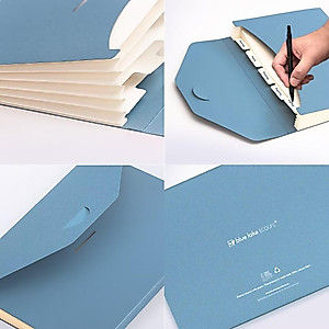 Blue Lake ECOLIFE 6-Pockets Recyclable Paper Expanding File Document Folder Plastic Free, Accordian File Organizer - A4 Letter Size, 200 Sheet for School, Office, Home Carolina