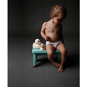 HEVEA Kawan Mini Rubber Duck - 100% Natural Rubber Baby Bath Toy - Eco Friendly, Perfect for Playing, Teething, and Bathing - Mold Free Bath Toys - Marshmallow White