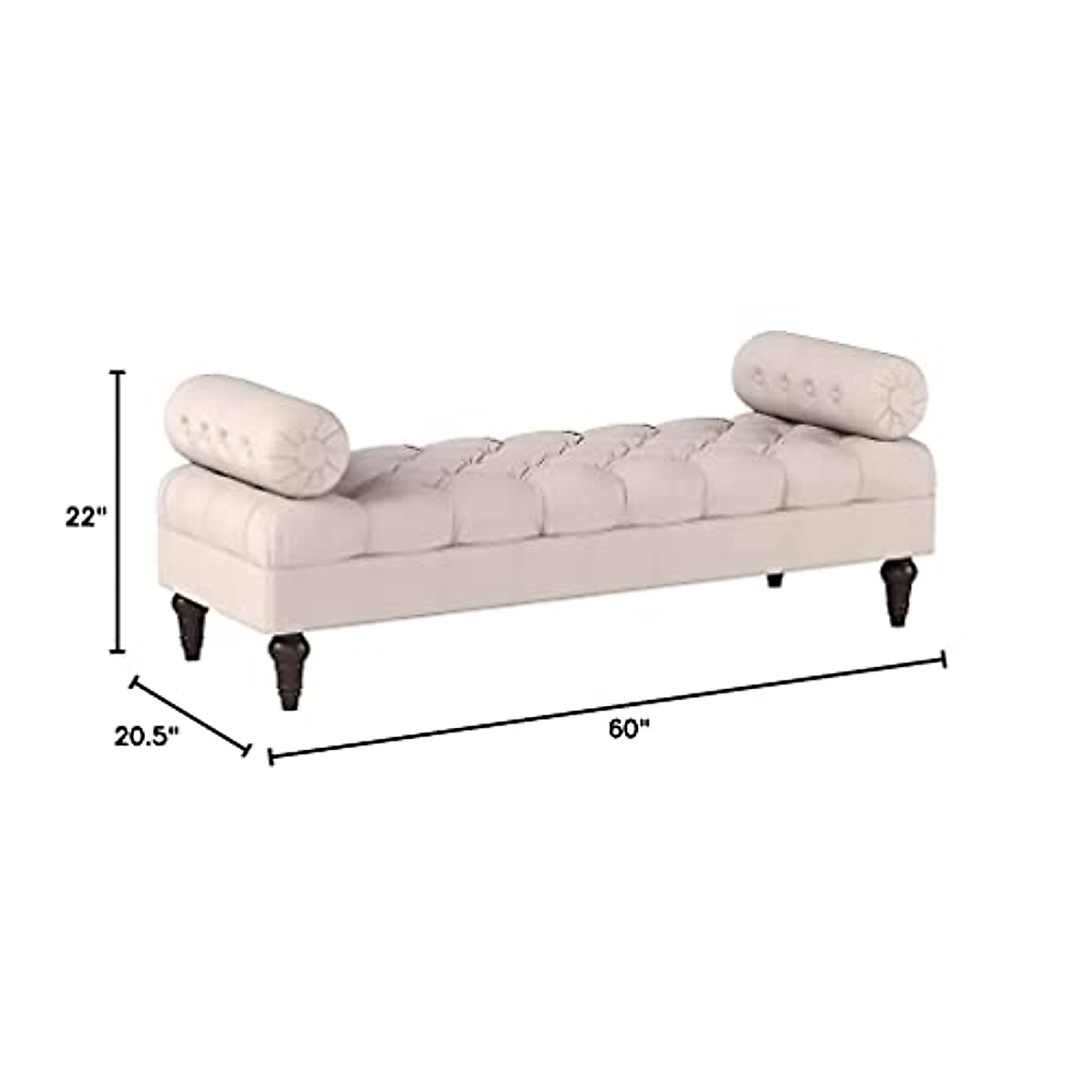 Jennifer Taylor Home Lewis Bolster Bench, Sky Neutral