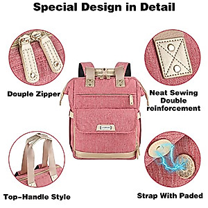 Laptop Backpack for Women,Business Anti Theft Computer Bag Travel Backpack Fits 15.6 Inch Laptop,Water Resistant Wide Open Large Doctor Teacher Nurse Casual Daypacks with USB Charging Port,Pink