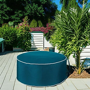 QILLOWAY Indoor/Outdoor Inflatable Stool,Round Ottoman,All Weather Foot Rest for Kids or Adults, Camping or Home (Navy Blue)