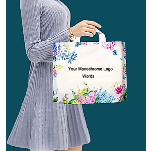 Custom Plastic Bags with Handle Logo Words Personalized Merchandise Packing Bags for Shirts Party 50 100 200 Pcs Options