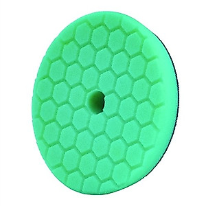 Chemical Guys BUFX113HEX6 Hex-Logic Quantum Medium-Heavy Cutting Pad, Green (6.5 Inch Pad made for 6 Inch backing plates)