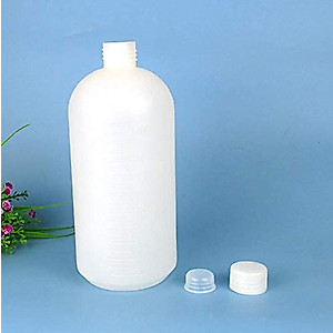 2PCS 500ml/17oz Plastic Small Mouth Graduated Lab Chemical Reagent Bottle Sample Sealing Bottle with Inner Plug Leak-proof Laboratory Reagent Bottle Boston Rounds Liquid Storage Containers Jar Pot