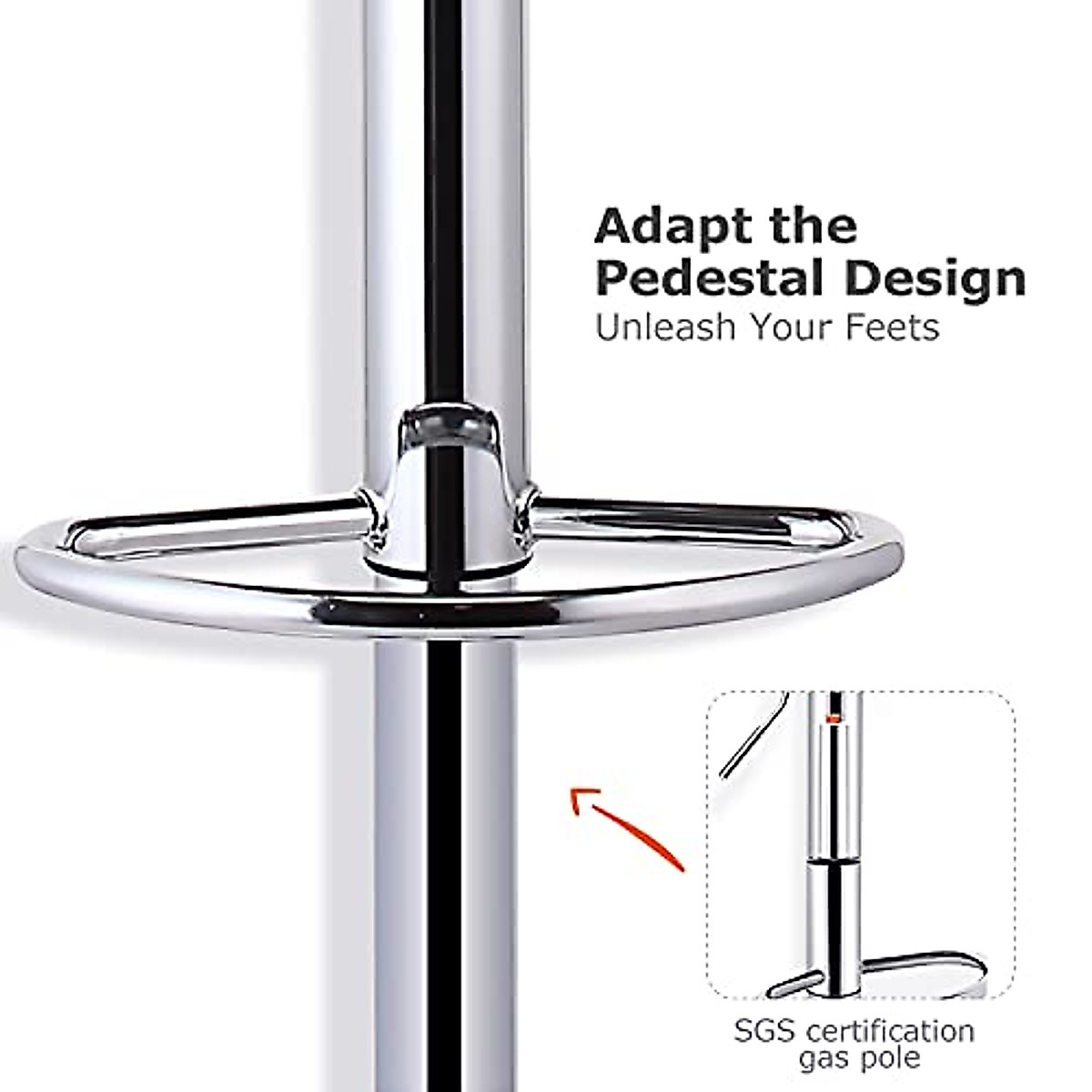 Leopard Bar Stools, Modern PU Leather Adjustable Swivel Bar Stool with Back, Set of 2 (Black)