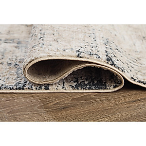 Signature Design by Ashley Gentor Contemporary Indoor Abstract 8 x 10 Rug, Blue & Biege