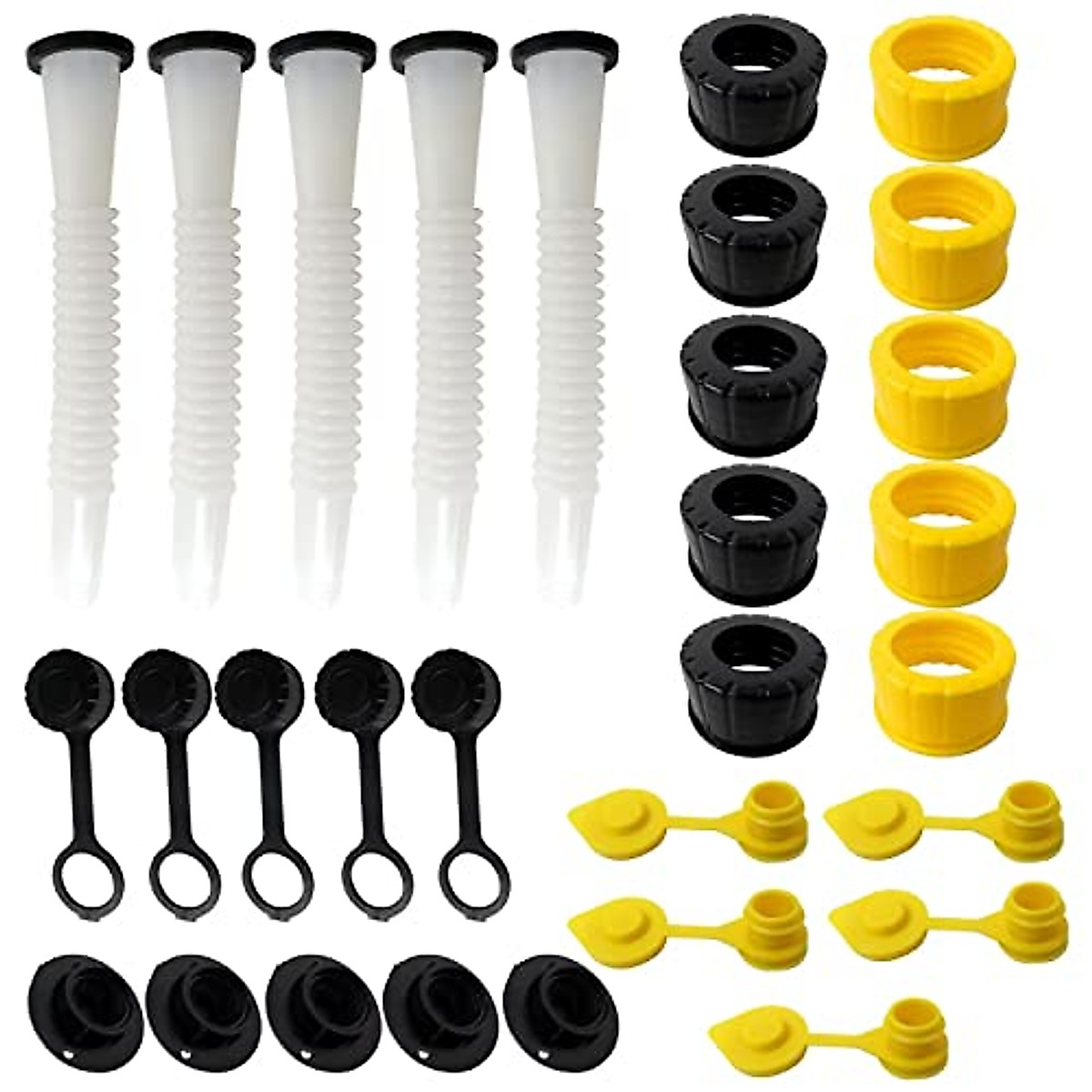 Set of 5 Replacement Gas Can Spout for Blitz, Midwest,Scepter, Briggs&Stratton on many Fuel Cans for Industrial Machinery Refuel, Garden Machinery Refuel, Car Refuel