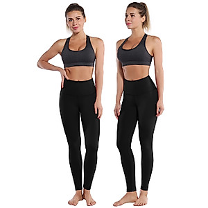 BUBBLELIME 4 Styles 25"/26"/27"/28" High Waist Yoga Pants Running Workout Leggings - Basic_Black X-Small-27 Inseam