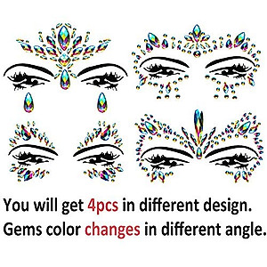 Festival Clothing Rave Accessories Face Jewels Gems Stickers Carnival Mermaid Costume Glitter
