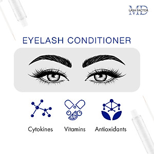 MD Lash Factor Eyelash Growth Serum| Enhances Your Natural Lashes For A Fuller, Longer & Denser Look | Eyelashs Enhancer for Women | 0.2 Fl Oz - 6 Month Supply