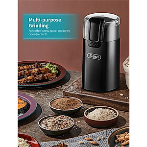 Gevi One-Touch Button Electric Coffee Grinder Coffee Bean Grinder for Coffee Espresso Latte Mochas, Noiseless Operation Coffee Serving Sets