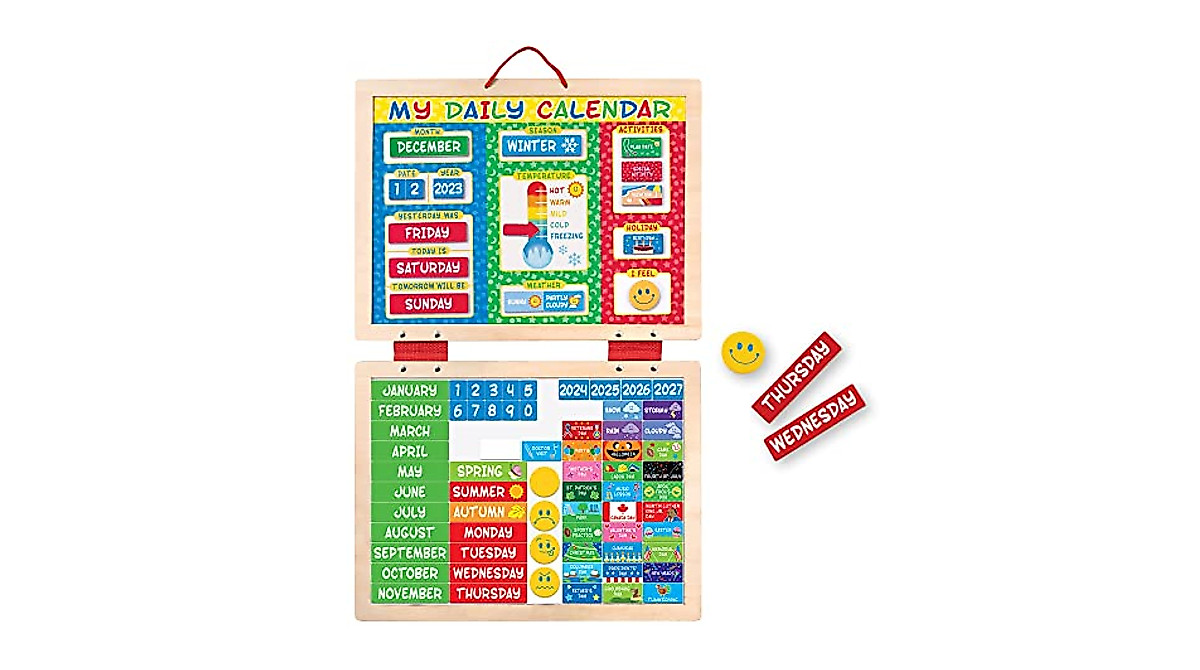 Melissa & Doug Magnetic Daily Calendar for Kids Ages 3+ | Educational & Fun