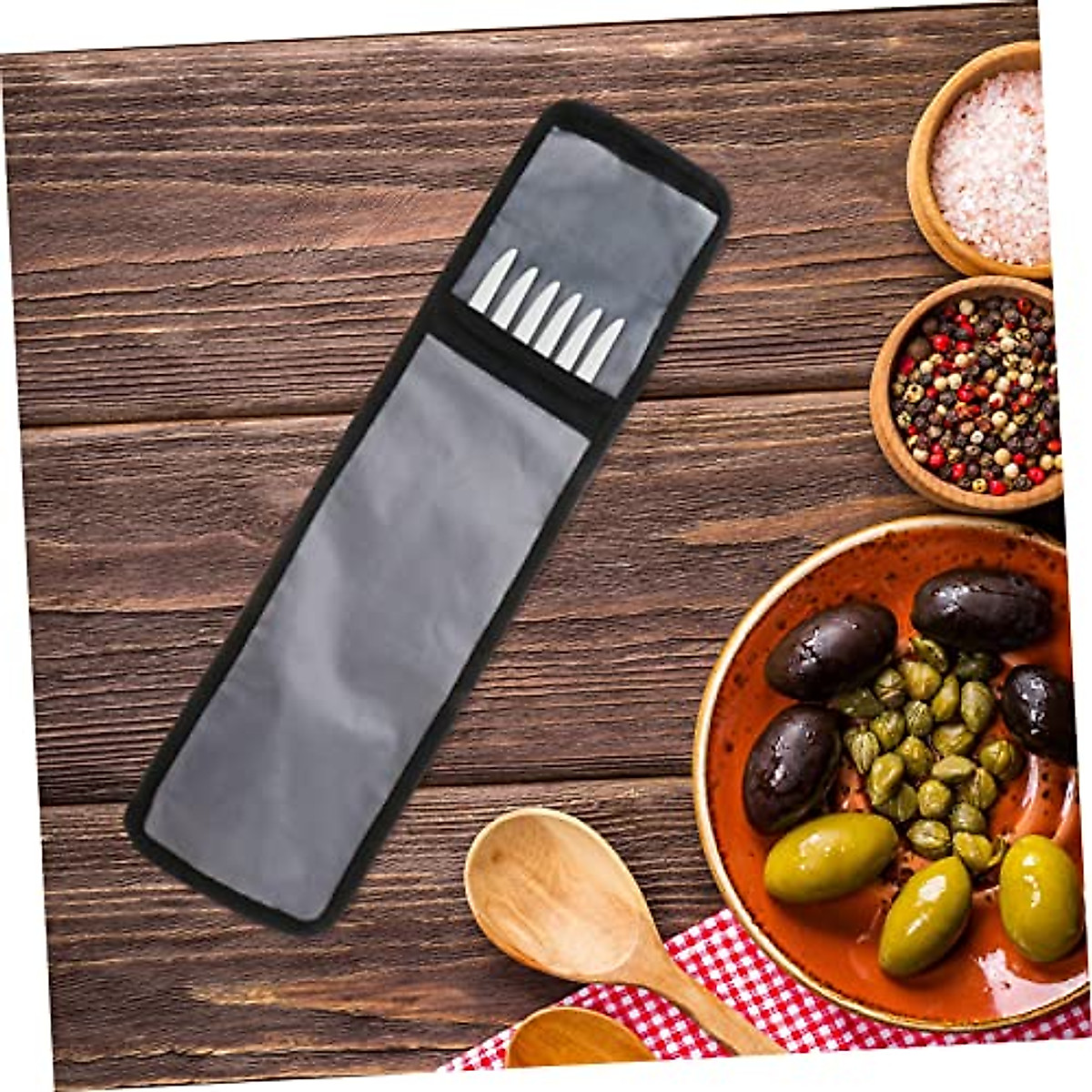 YARNOW 1pc Storage Bag Travel Set Mesh Bags for Travel Storage Bags for Travel Grill Skewers for Outdoor Grill Grilling Sets Barbecue Stick Container Picnic Grill Skewer Bag Earth Tones