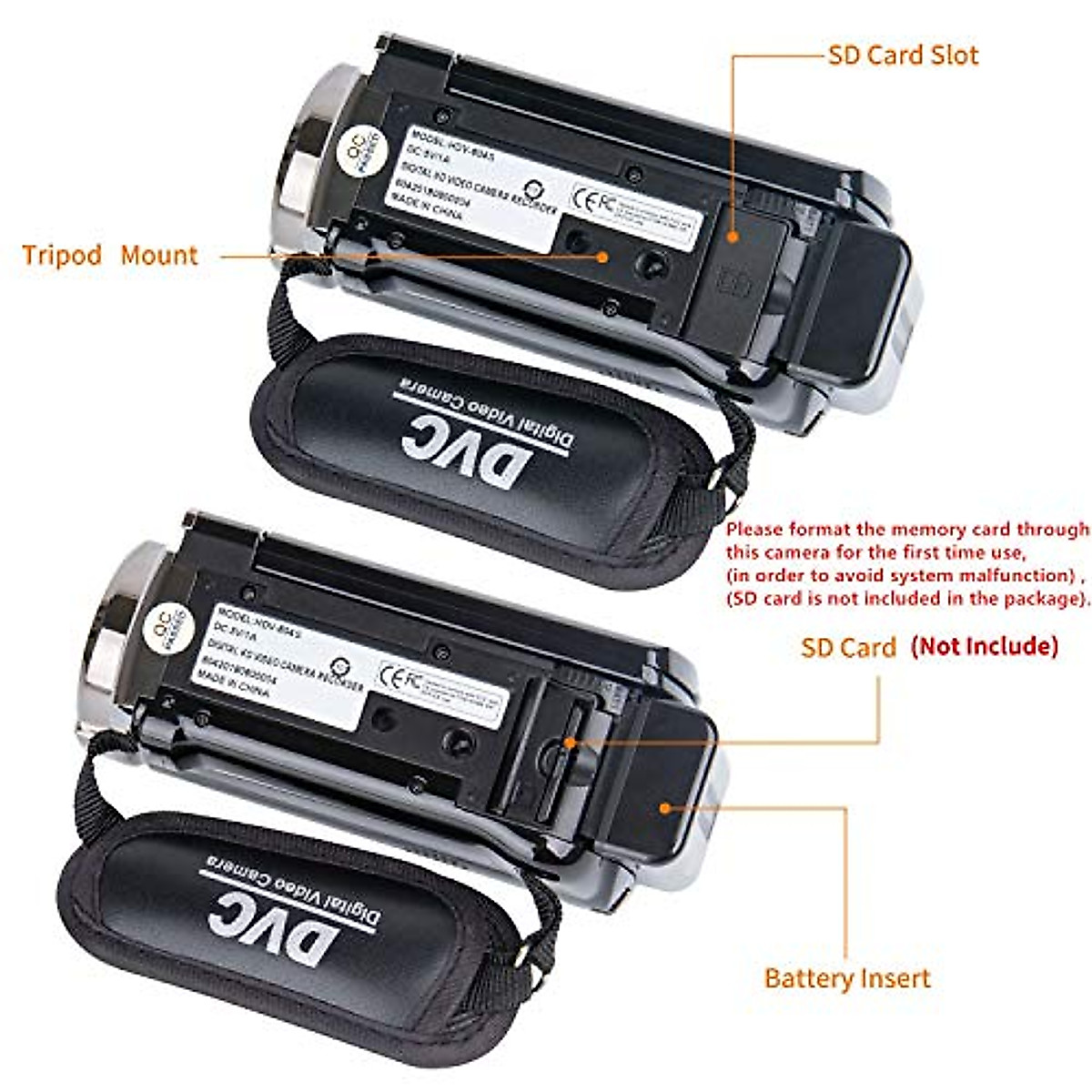 kicteck Video Camera Camcorder Digital Camera Recorder Full HD 1080P 15FPS 24MP 3.0 Inch 270 Degree Rotation LCD 16X Zoom Camcorder with 2 Batteries(604s)