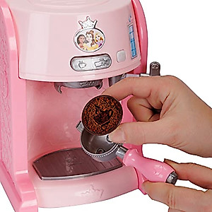 Disney Princess Style Collection Toy Espresso Machine for Kids, Coffee Maker Play Kitchen Accessories Gift for Girls & Kids