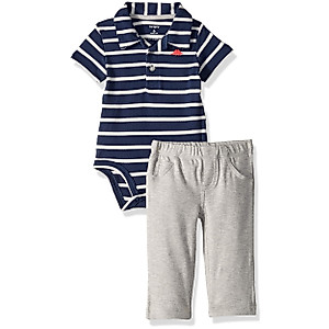 Carter's Baby Boys' 2 Piece Striped Set 121g434, Navy/White, 24 Months