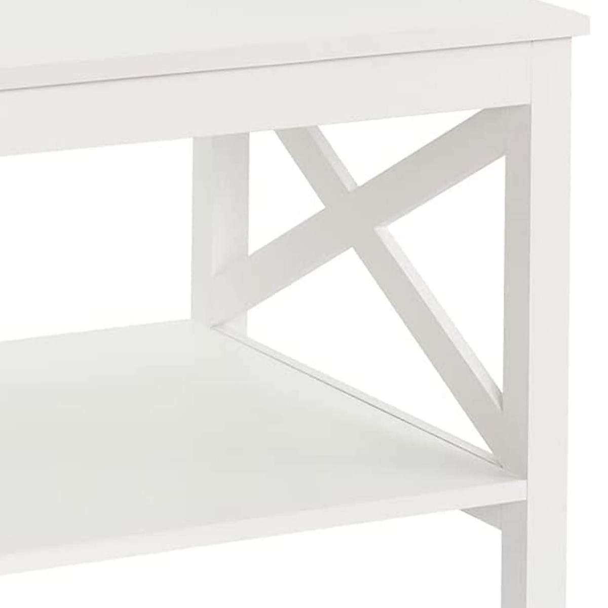 ClosetMaid 3930 X-Frame Design Coffee Table with Shelf, White Wood