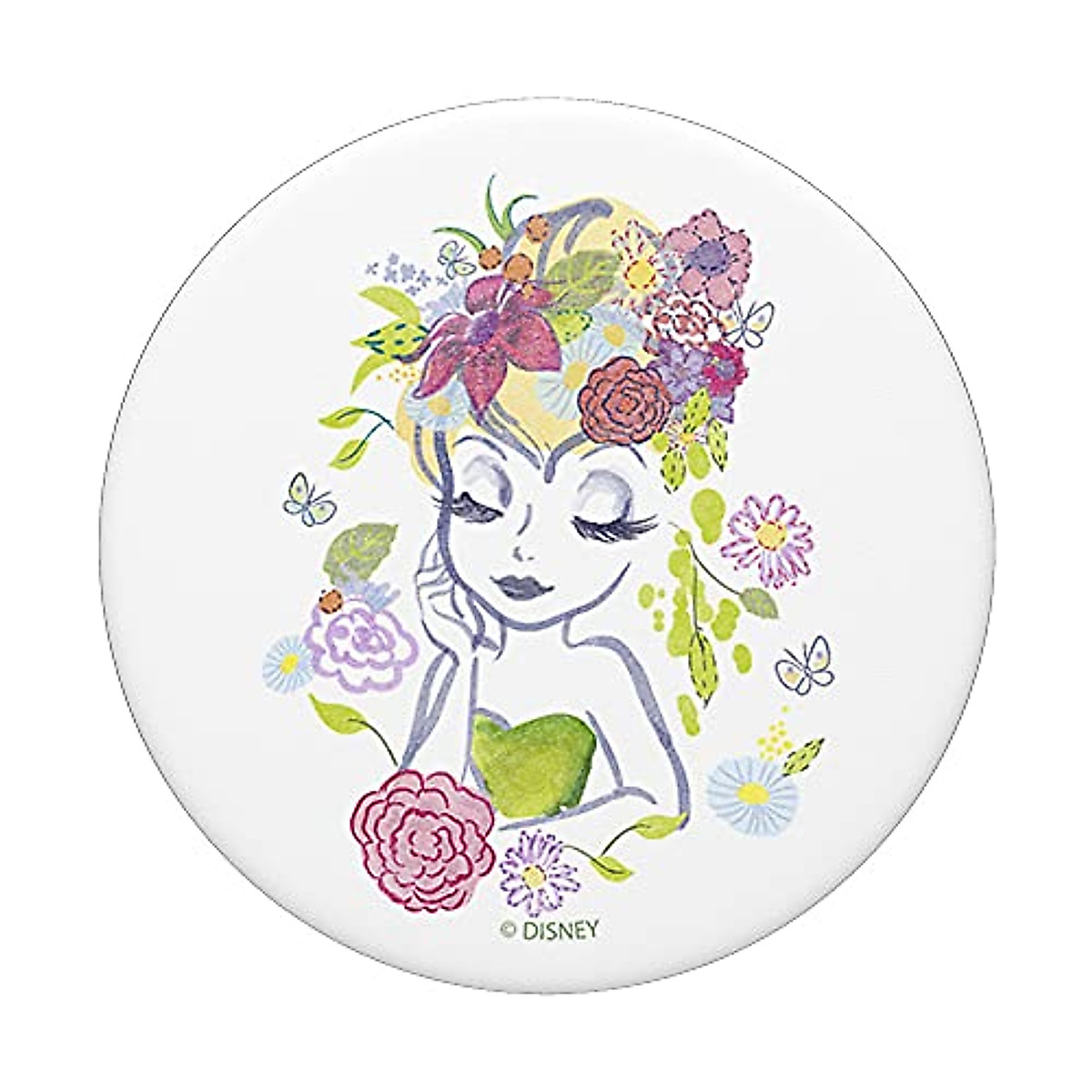 Disney Peter Pan Floral Illustrated Tinkerbell PopSockets Swappable PopGrip
