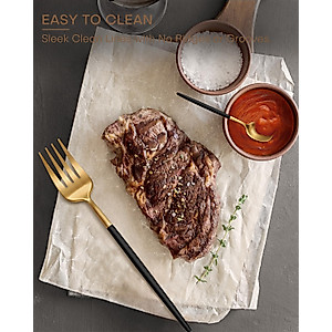 Ollex 5PCS Serving Utensils set include Serving Spoon, Slotted Spoon, Soup Spoon, Butter Knife and Sugar Spoon,Heavy Duty Stainless Steel Large Hostess Utensils Serving Set for Parties Buffet Banquet