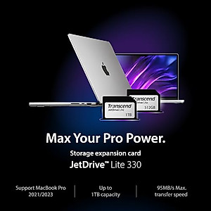 Transcend 512GB JetDrive Lite 330 MacBook Pro 14" & 16" 2021 & MacBook Pro Retina Display 13" 12-E15 TS512GJDL330