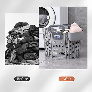 Laundry Baskets,Collapsible Versatile Organize Basket,Wall Hanging Portable Laundry Basket,With 2 Small Storage Boxes,for Family Dormitory,Clothing Toys Storage (White)