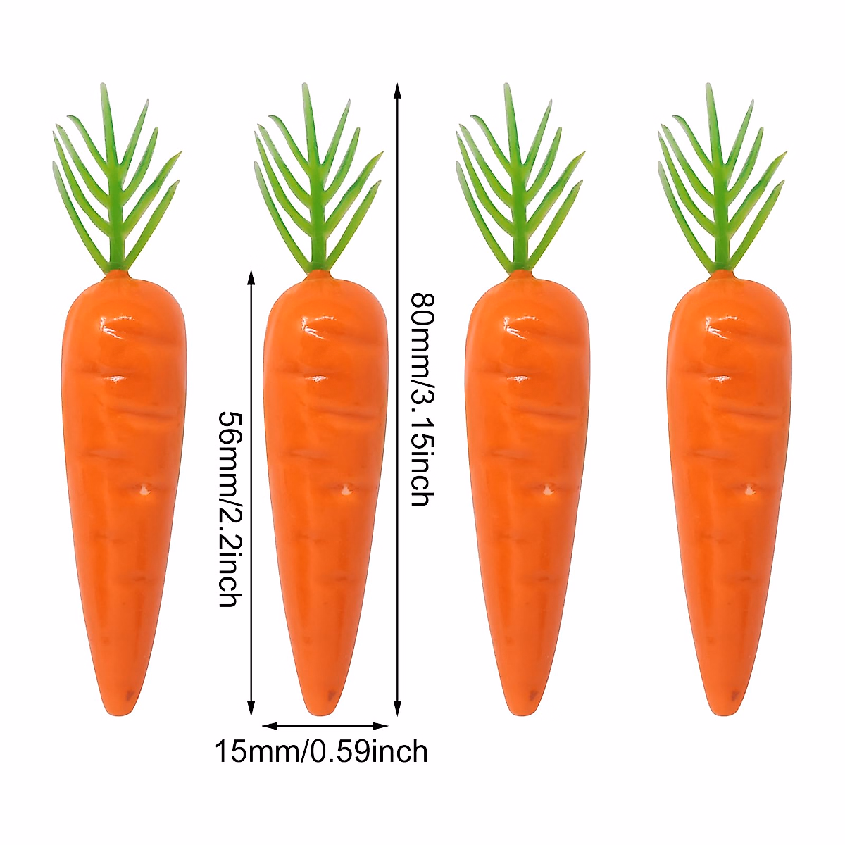 Honbay 50PCS Mini Artificial Carrots Ornament Foam Fake Small Carrots Models Decorative Bunny Carrots Vegetable for DIY Crafts Easter Party Home Decoration Photo Props