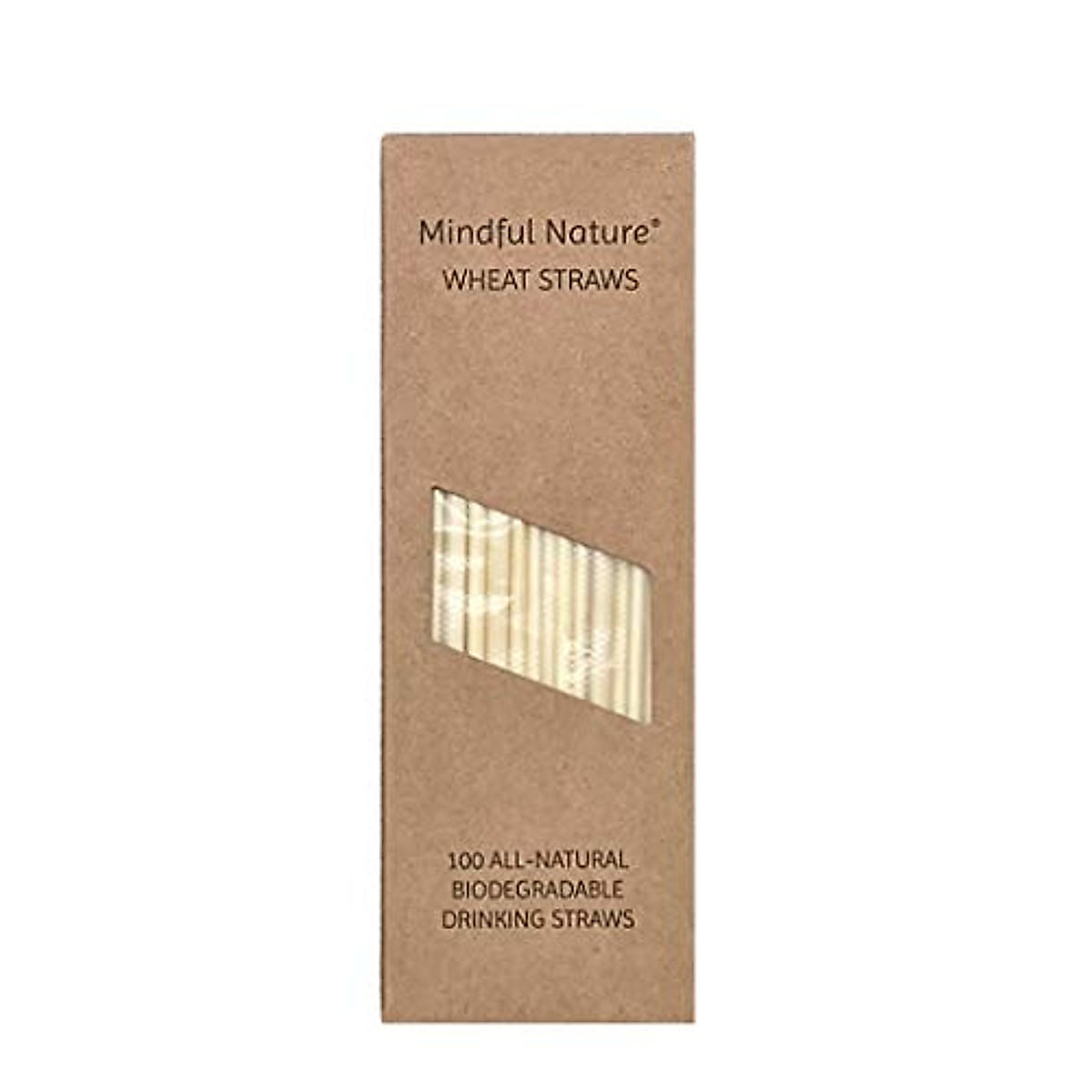 Mindful Nature® Wheat Straws - 100 All-Natural Drinking Straws - Single use, Disposable, Biodegradable, and Compostable