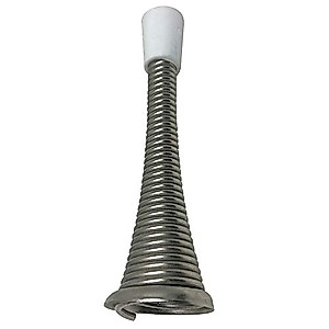 Litepak Spring Door Stop 3" Premium Heavy Duty Stopper Steel w/Plastic Bumper (Satin Nickel, 24 Pack)