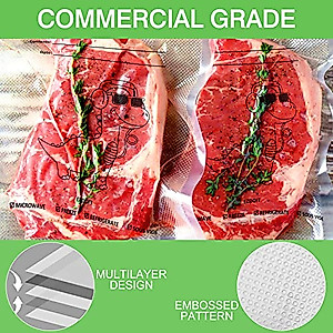 EZDOIT Vacuum Sealer Bags Commercial Grade for Food Saver, Food Sealer Bags BPA Free, Heavy Duty, Food Vac Bags for Storage Meal Prep or Sous Vide 100 Pack (8'' x12'')