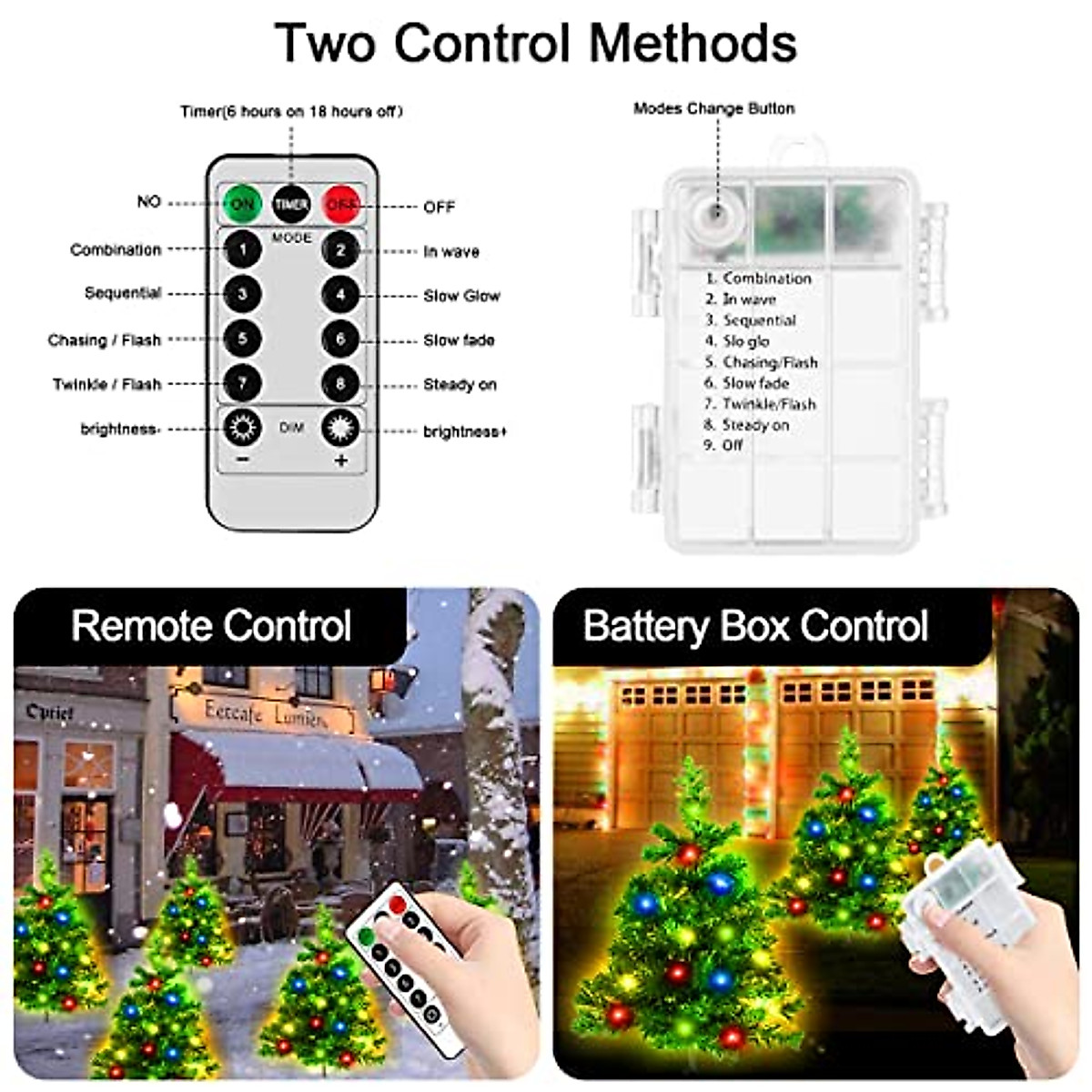 3 Pack Christmas Tree 1.5ft Battery Powered Mini Outdoor Christmas Tree Small Christmas Tree with Lights for Yard, Patio, Garden