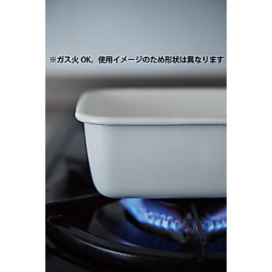 Noda Horo WSM-S Enameled Storage Container, Square, For S Size, White Series, With Airtight Lid, Made in Japan