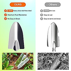 Tesmotor Garden Tools Set, Gardening Gifts for Women Men, 7-Piece Heavy Duty Stainless Steel Gardening Tools with Ergonomic Wooden Handle, Include Multitool Pen and Durable