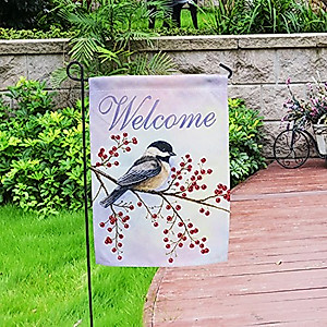 LAYOER Home Garden Flag 13 x 18 Inch House Double Sided Welcome 12 x 18 Inch (Bird Welcome)