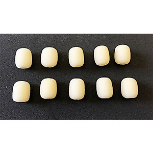 10 PCS Mini Beige Foam Covers Windscreen Windshield for Headset Lapel Microphones