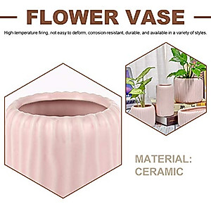 Happyyami 3 pcs Flowerpot Arrangement Pot Bonsai Glazed Round Gift Flower Cm Mini Pink Indoor Small Home Nordic Pots Lovely Simple Succulent Drainage Ceramic Desk Vase French Decorative