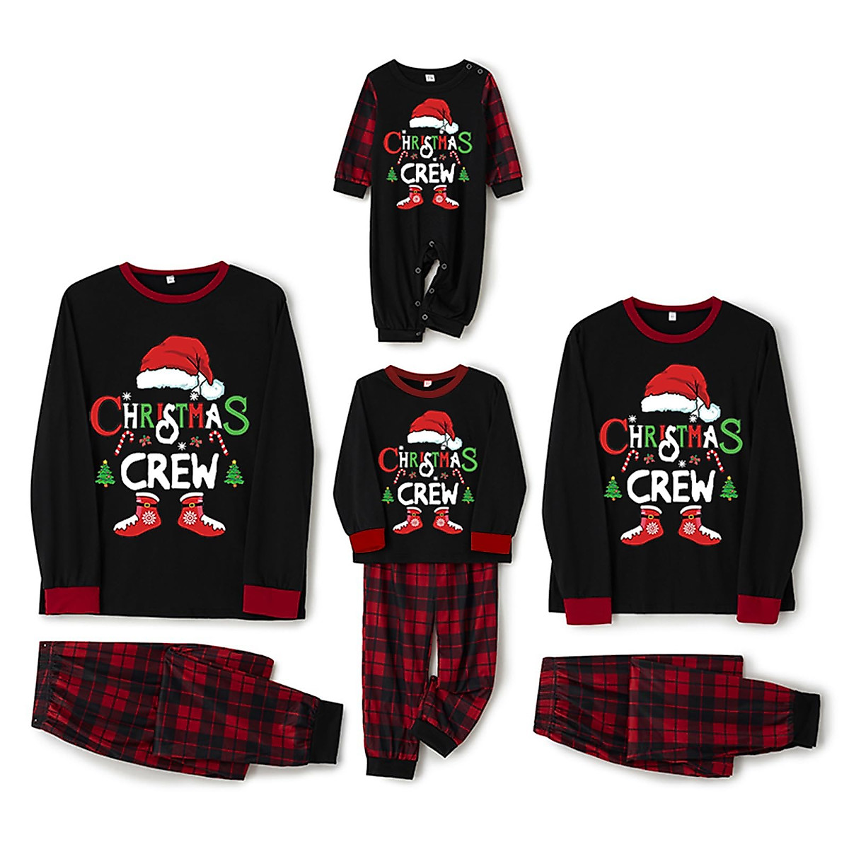 OAKFashion Christmas Family Pajamas Sets, Christmas Family Matching Pajamas Sleepwear Pjs Xmas Jammies Holiday(&b-11, Kids, 5 Years)