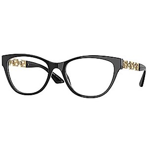 Versace VE 3292 GB1 Black Plastic Oval Eyeglasses 54mm