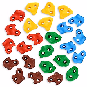 TOPNEW 25PCS Rock Climbing Holds for Kids, Large Climbing Holds for Play Set, Swingset - Adult Rock Wall Holds with Mounting Hardware for Indoor Outdoor Rock Climbing Wall