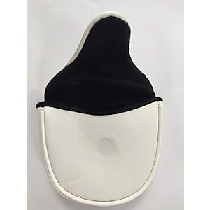 DBYAN Pebble Beach Patterned Golf Links Magnetic Mallet Putter Head Cover for Scotty Cameron, Taylormade, Titleist, Ping and Mizuno Putters,White