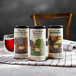 The Republic of Tea Organic Assam Breakfast Black Tea, Tin of 50 Tea Bags