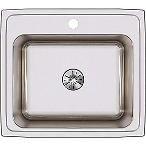 Elkay DLR221910PD1 Lustertone Classic Single Bowl Drop-in Stainless Steel Sink with Perfect Drain