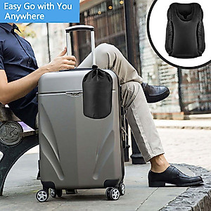 Inflatable Travel Pillow, Airplane Neck Pillow for Sleeping, Supports Head and Chin for Airplanes,Trains,Cars and Office Napping with 3D Eye Mask and Earplugs and Portable Drawstring Bag