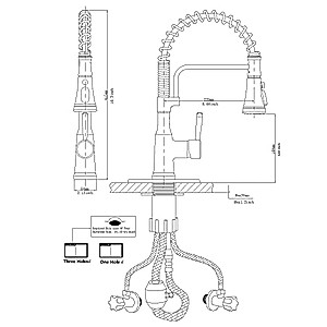 Bathfinesse Kitchen Faucet with Pull Down Sprayer High Arc Single Handle Gooseneck Spring Solid Brass Kitchen Sink Faucet with Deck Plate Oil Rubbed Bronze Commercial Faucet for Kitchen Sink Pull Out